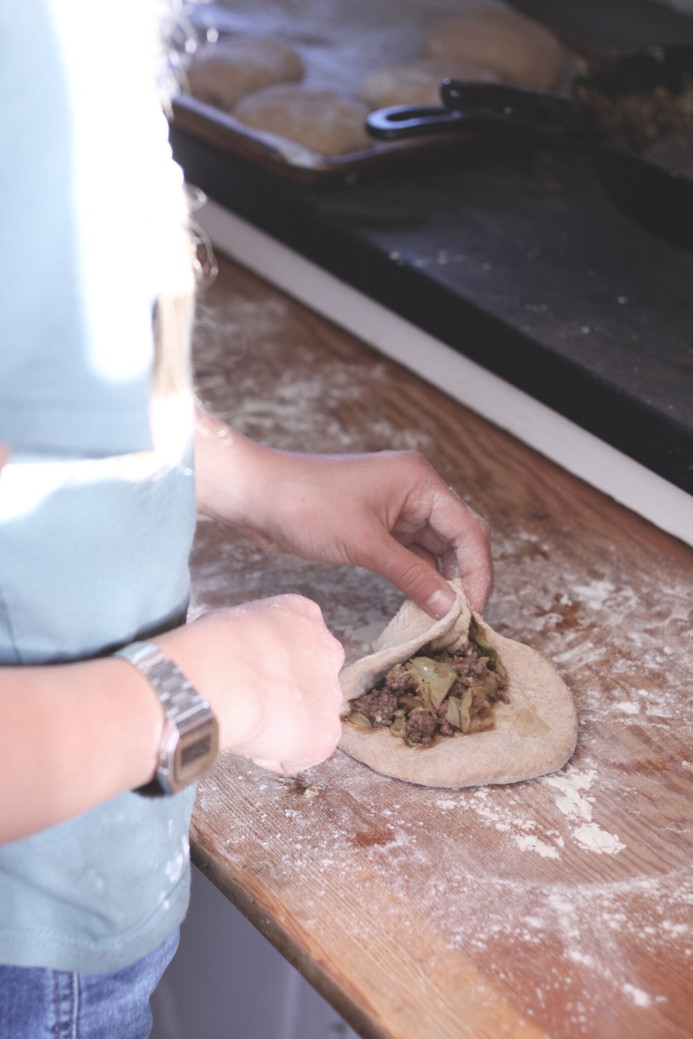 Kraut Bierocks (German Beef and Cabbage Pies) - Our Nomadic Homestead